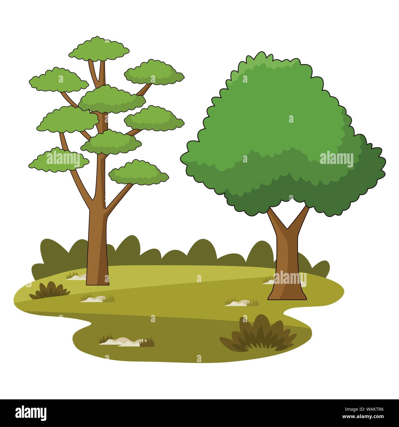 Arbres nature park cartoons Image Vectorielle Stock - Alamy
