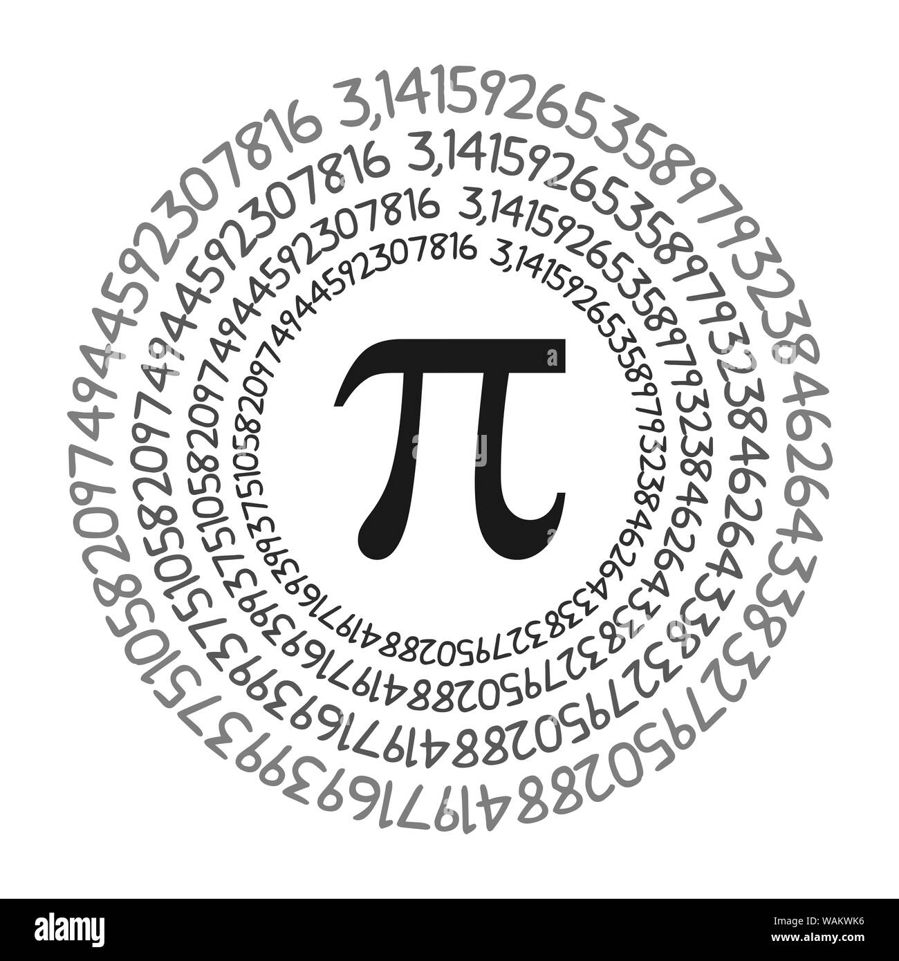 Le symbole Pi constante mathématique nombre irrationnel sur cercle ...