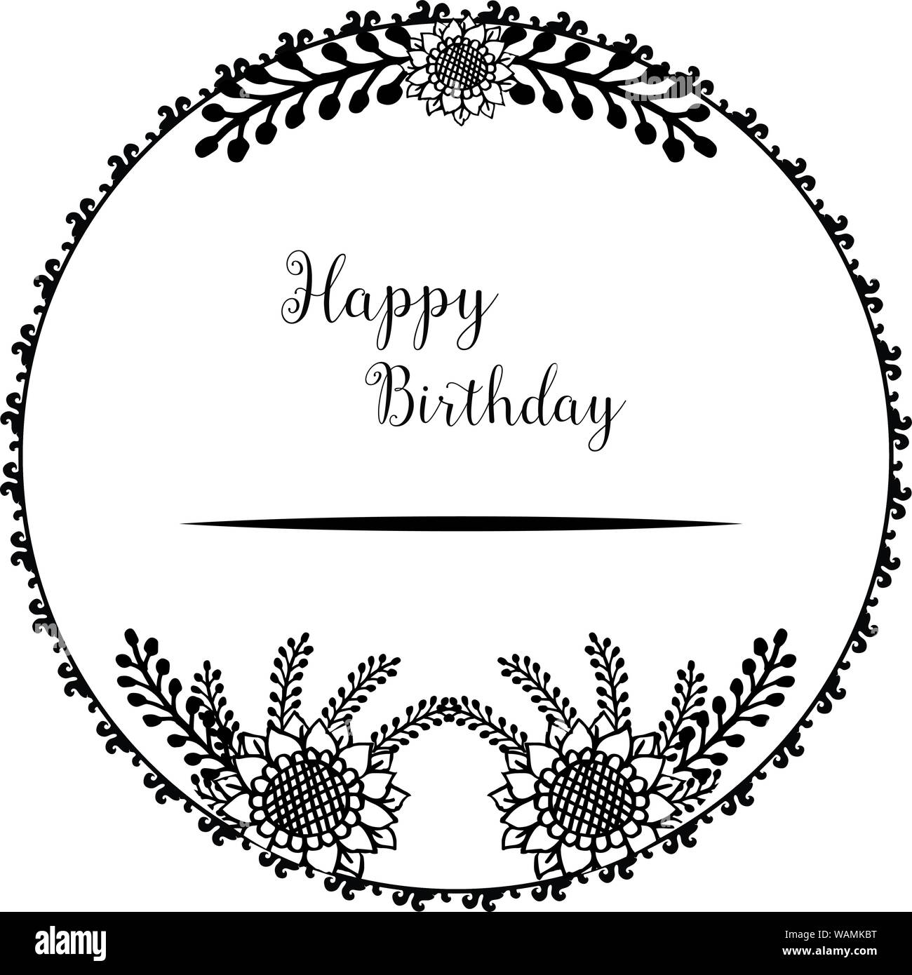 Carte de joyeux anniversaire, jolie couronne frame, la texture élégante ...