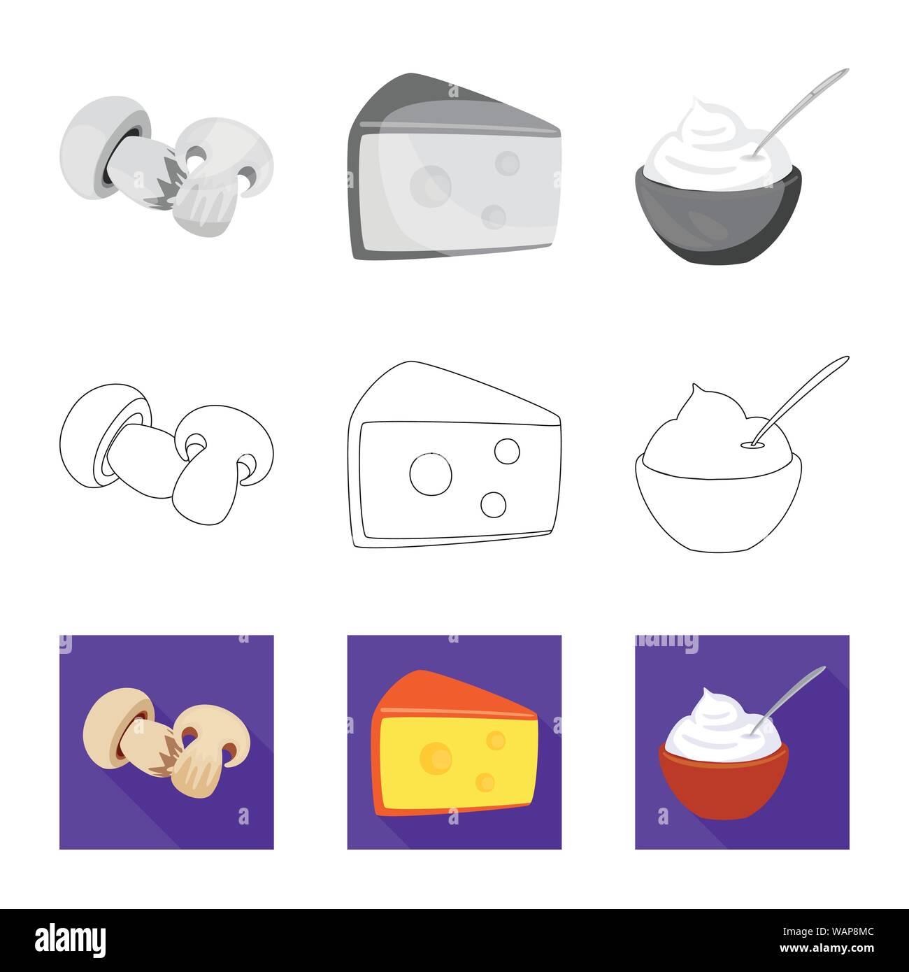 Conception vectorielle du goût et symbole du produit. Collection de ...