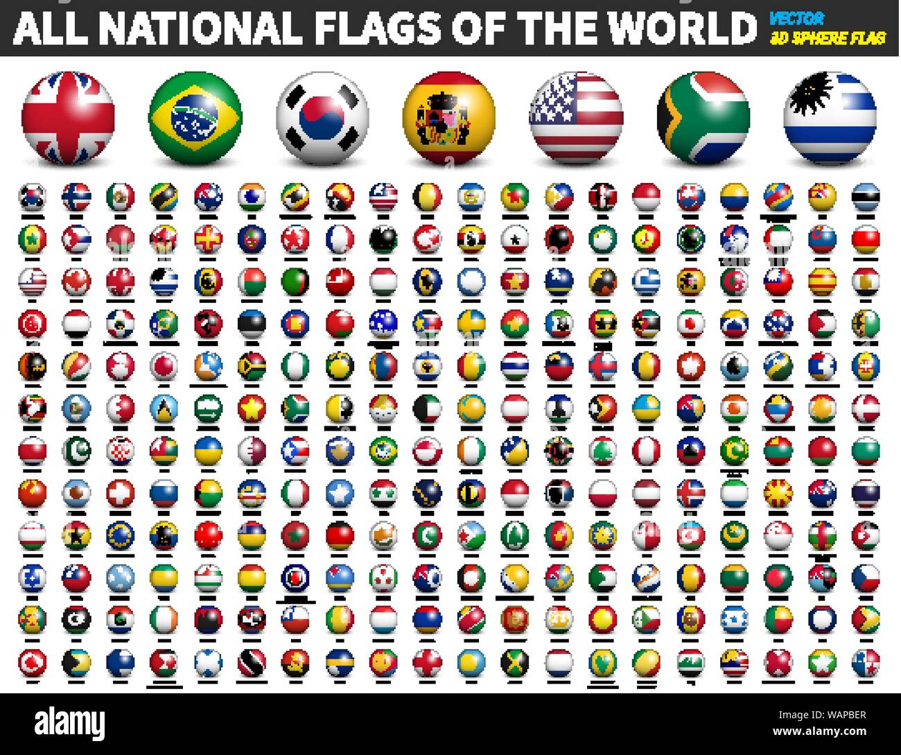 Tous les drapeaux nationaux du monde . Ballon sphérique 3D design ...