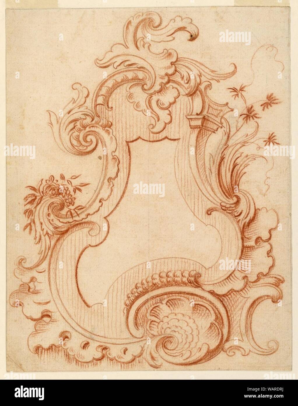 Dessin, tirage d'un écusson, rocaille, 1740-60 Photo Stock - Alamy