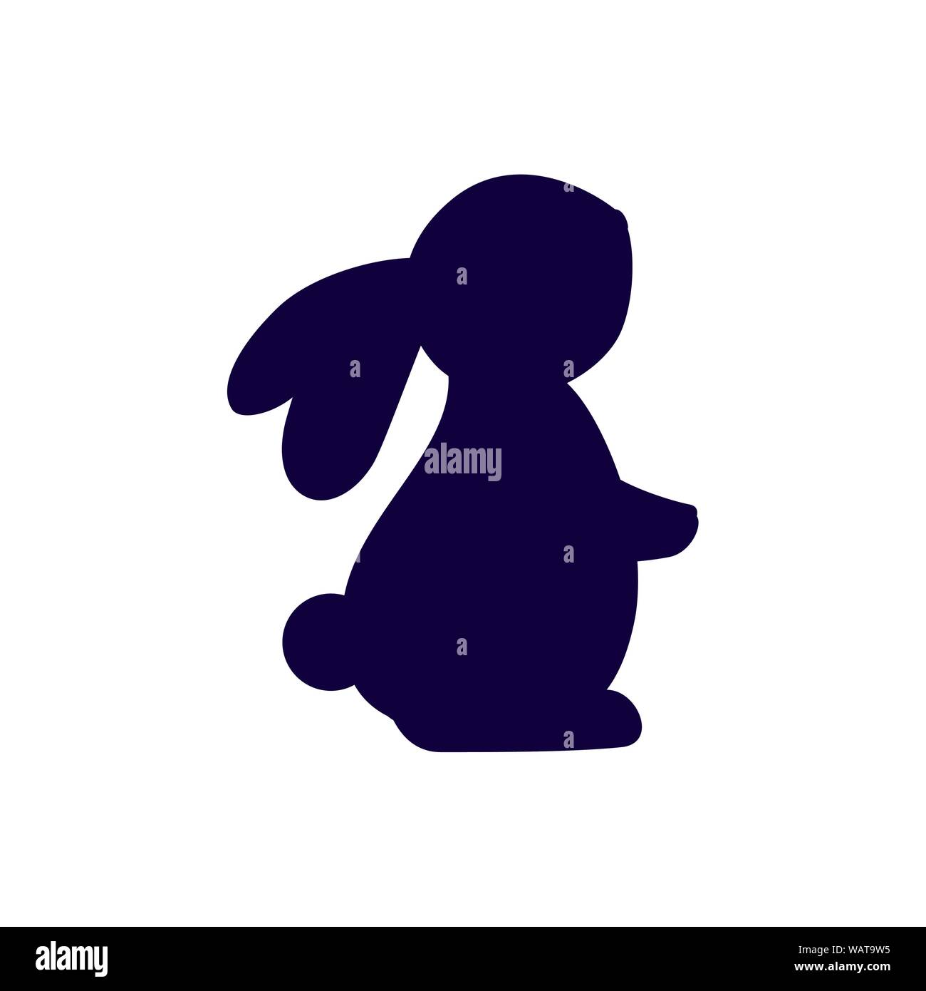 Petit lapin mignon et silhouette Image Vectorielle Stock - Alamy