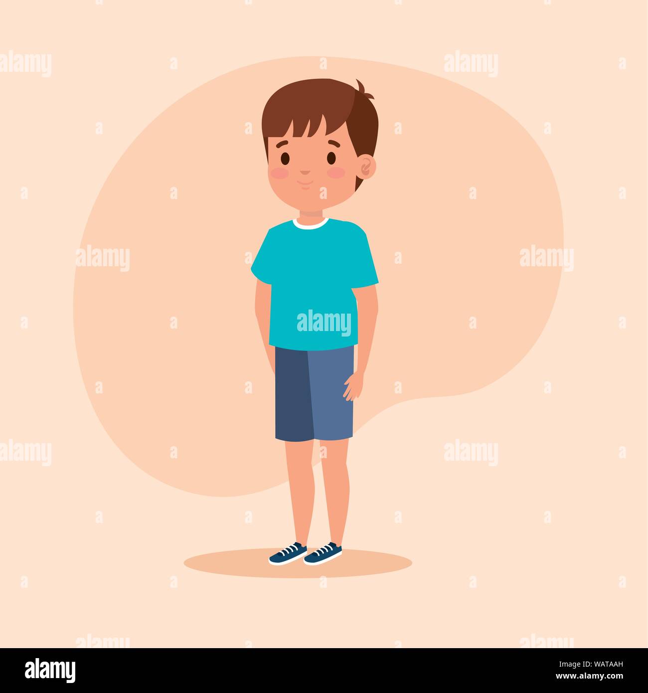 Gentil garçon enfant avec des vêtements décontractés Image Vectorielle ...