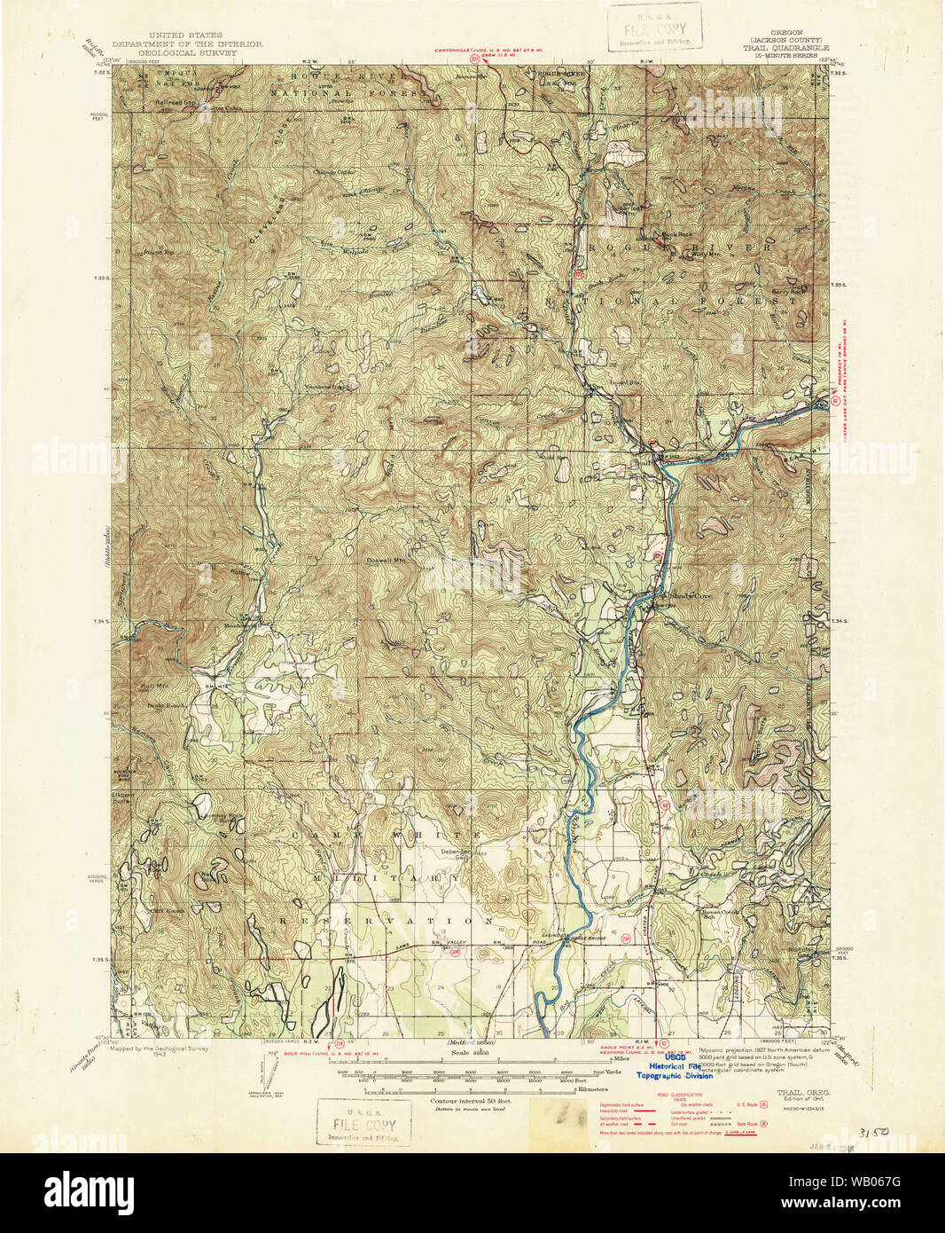 Oregon trail map Banque de photographies et d’images à haute résolution ...