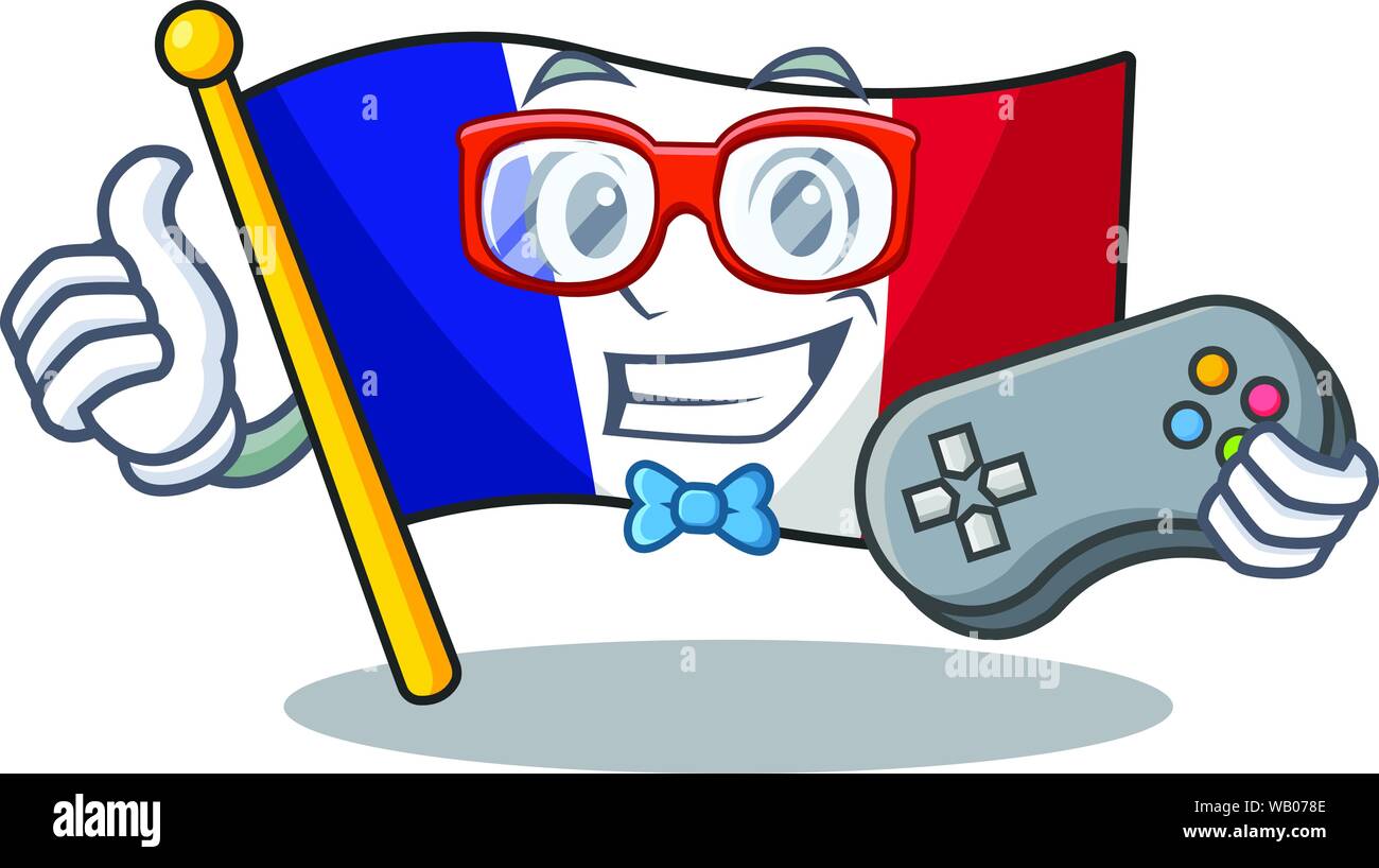 Drapeau france Gamer dans la forme de dessin animé Image Vectorielle ...