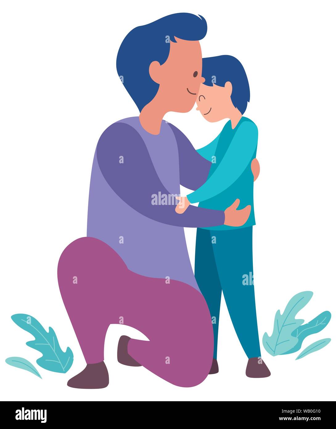 Homme Portant Son Fils Sur Son Banque Dimages Vectorielles Alamy