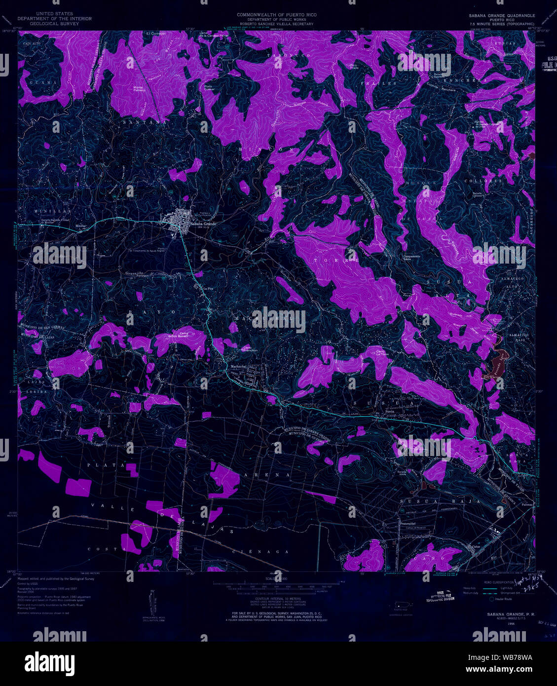 Mapa de la costa o mapa de la sabana Banque de photographies et d ...
