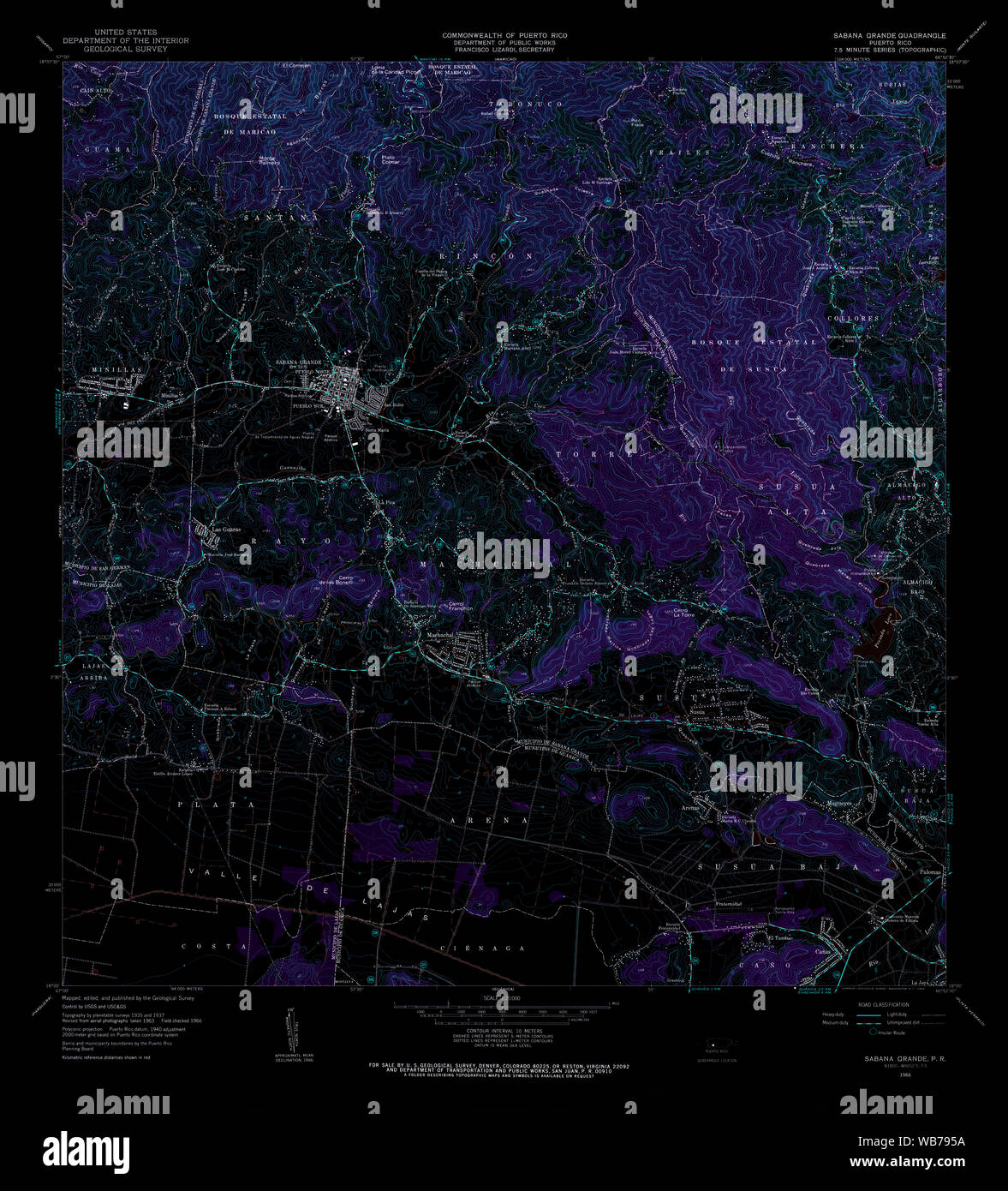 Mapa de la costa o mapa de la sabana Banque de photographies et d ...