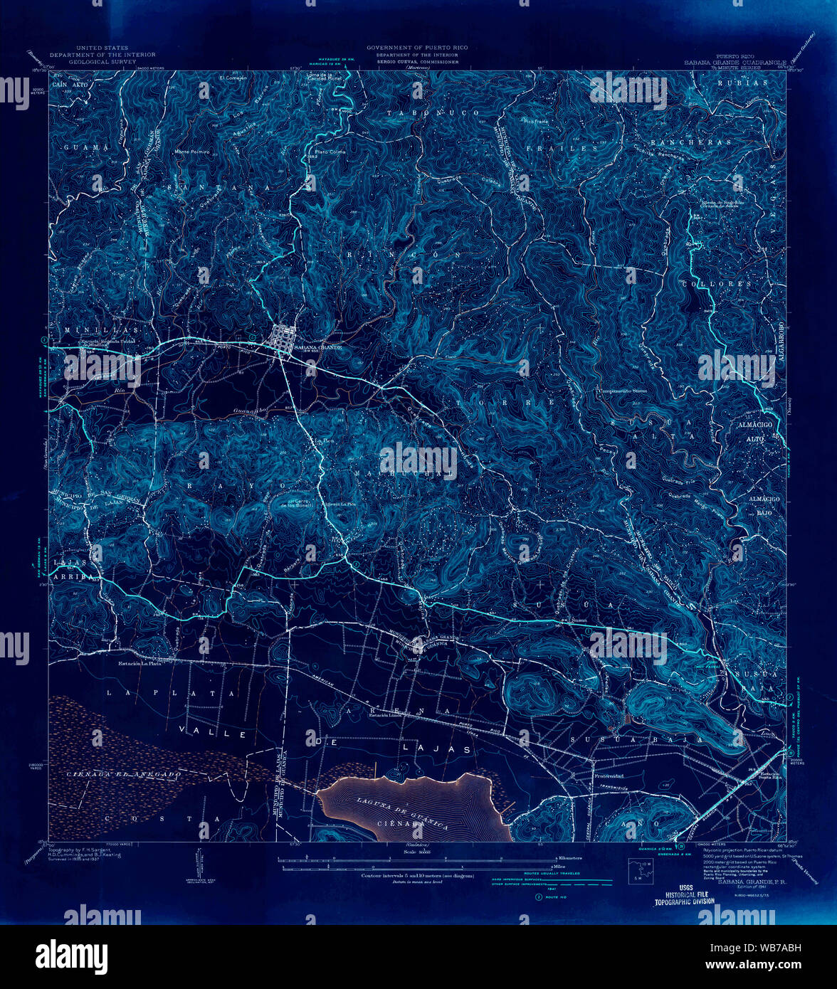 Mapa de la costa o mapa de la sabana Banque de photographies et d ...