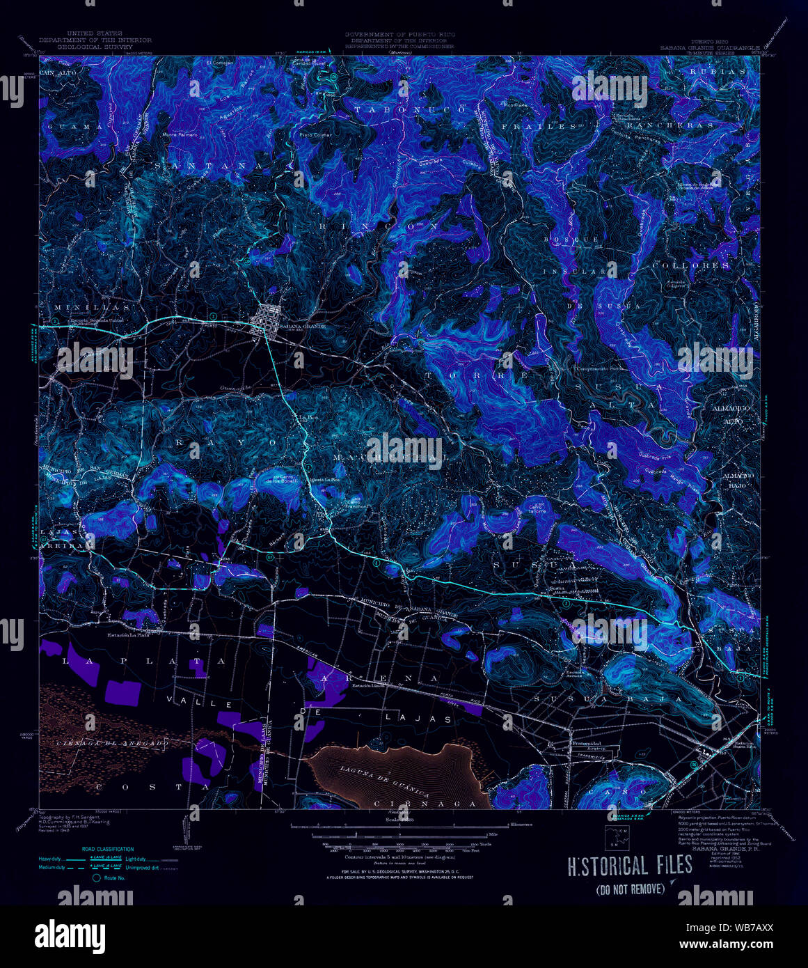 Mapa de la costa o mapa de la sabana Banque de photographies et d ...