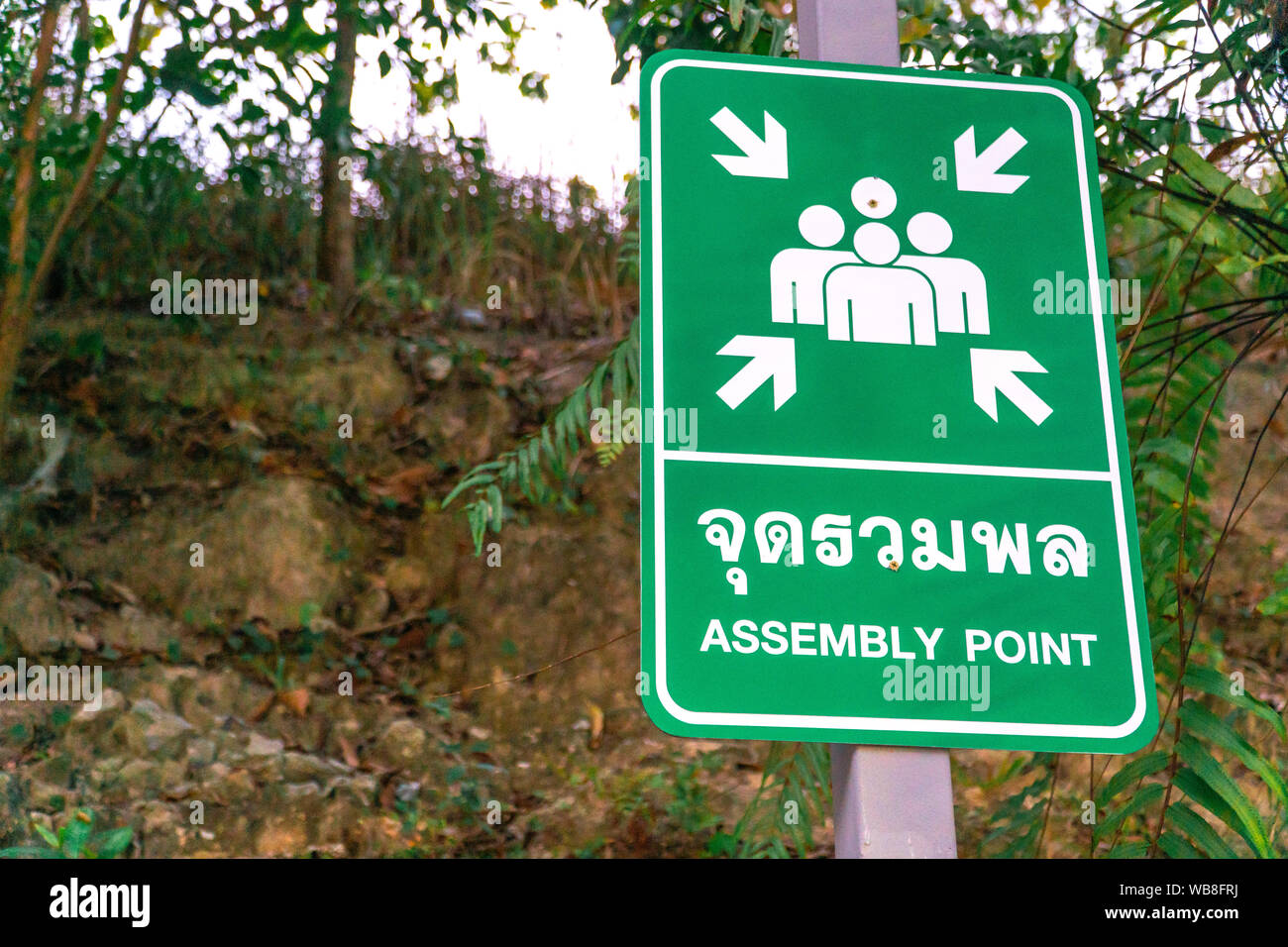 Panneau de point de rassemblement de feu Banque de photographies et d ...