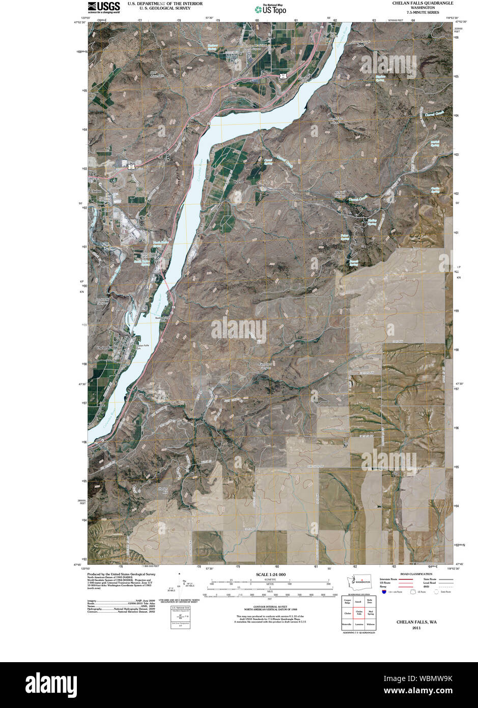 Chelan falls Banque d'images détourées - Alamy