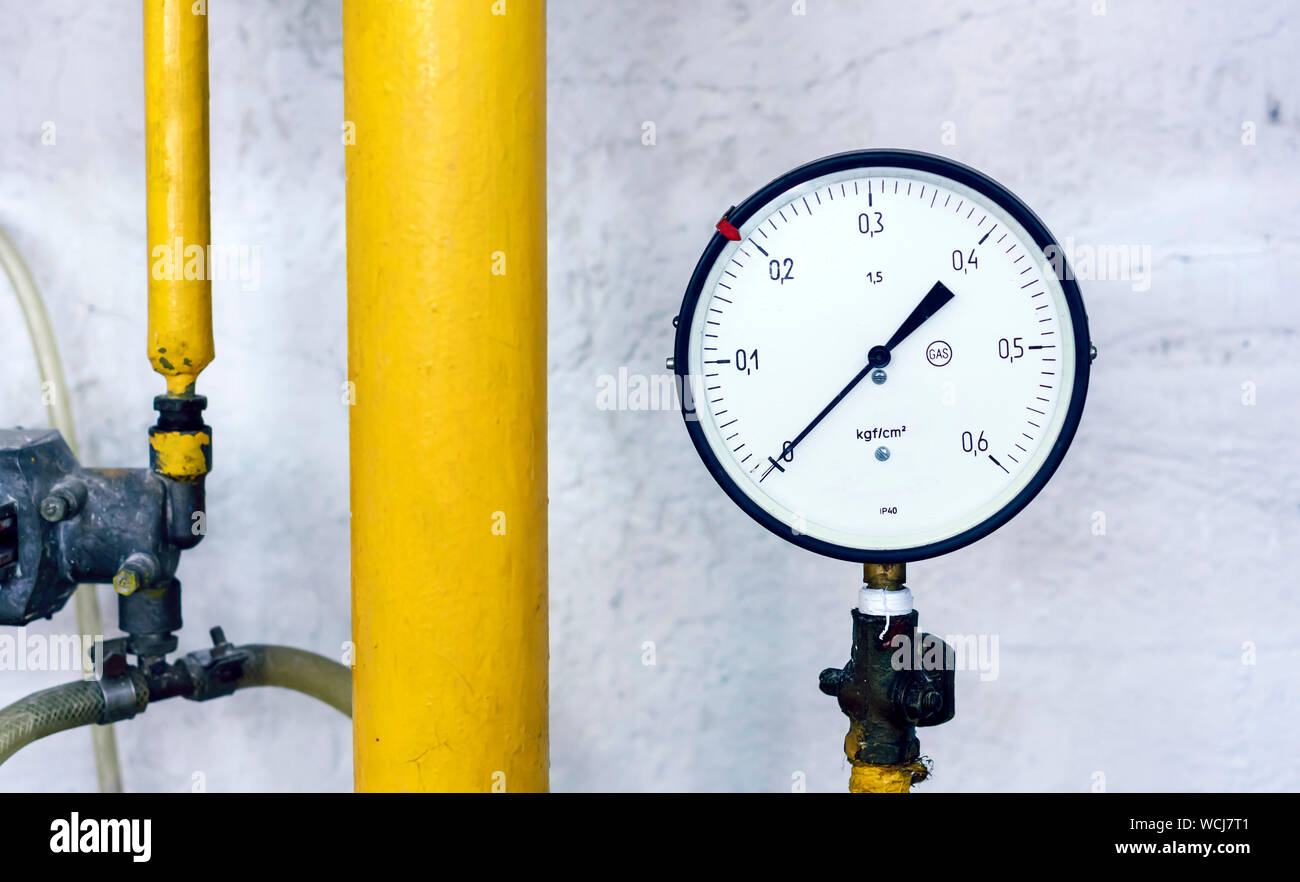 Le manomètre au niveau de la distribution de gaz. Instrument de mesure ...
