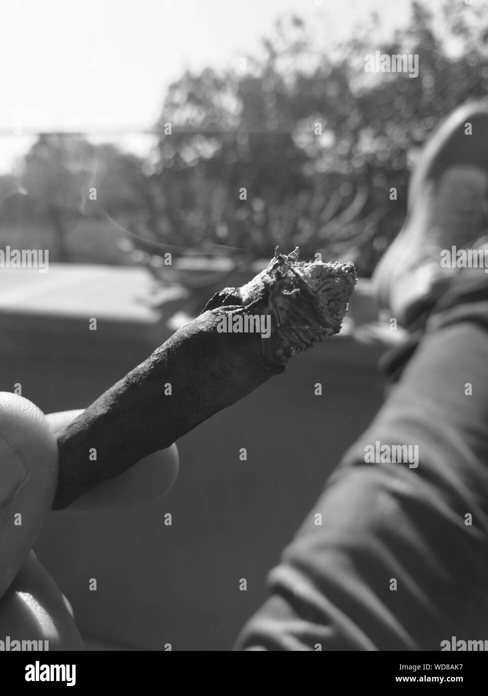 Marijuana joint Banque d'images noir et blanc - Alamy