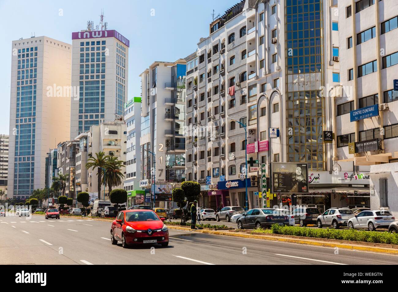 Maroc, Casablanca, quartier Maarif et le Twin center Photo Stock - Alamy