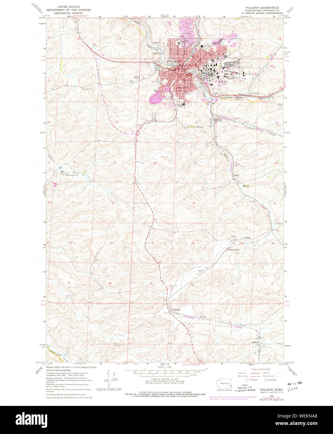 Carte pullman de washington Banque d'images détourées - Alamy