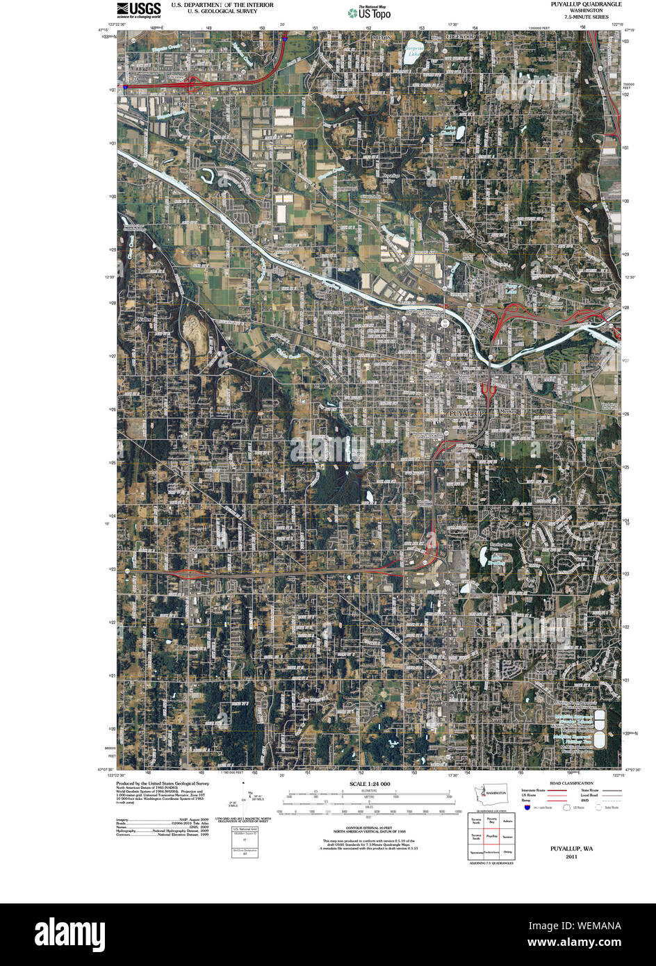 Carte de puyallup Banque de photographies et d’images à haute ...