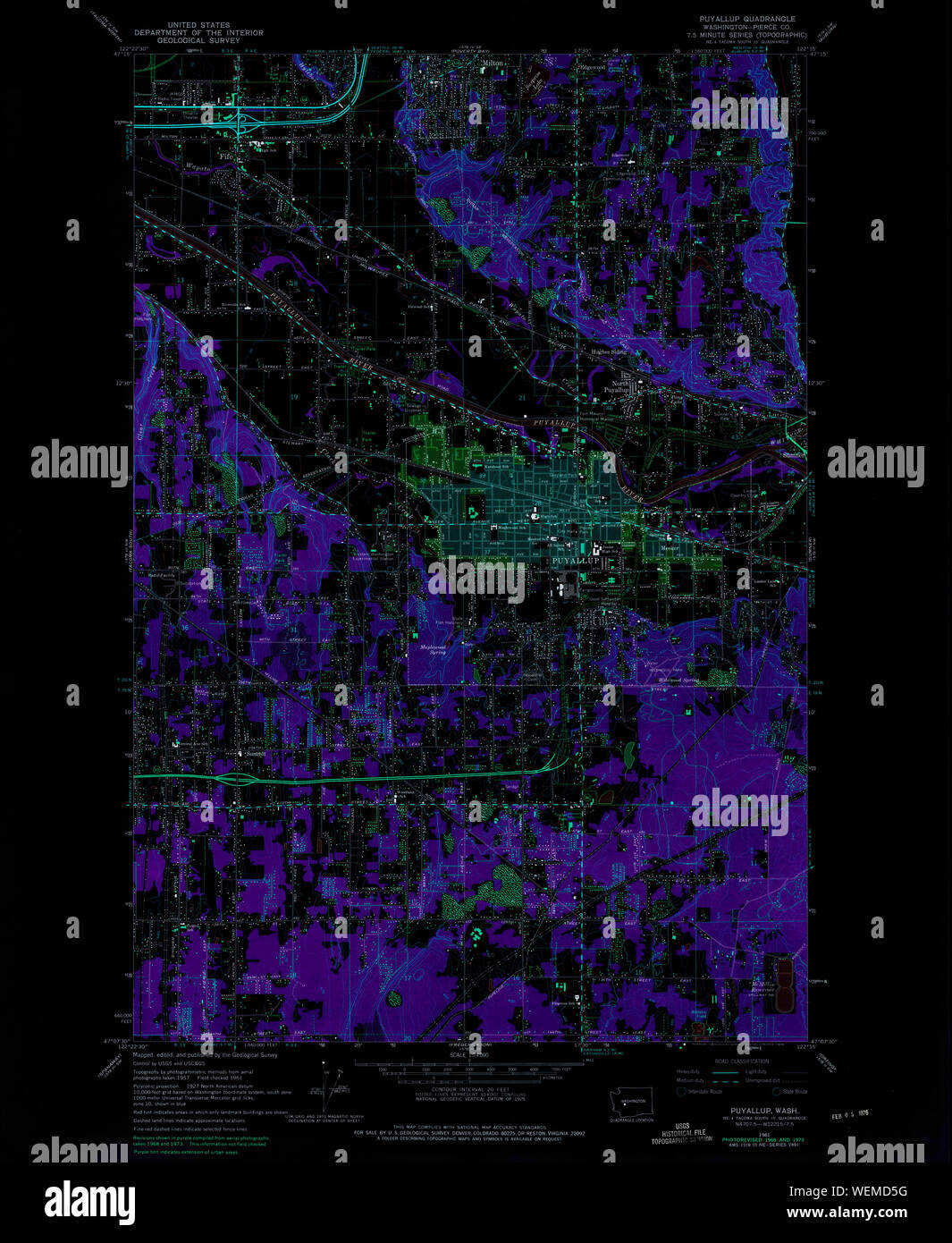 Carte de puyallup Banque de photographies et d’images à haute ...