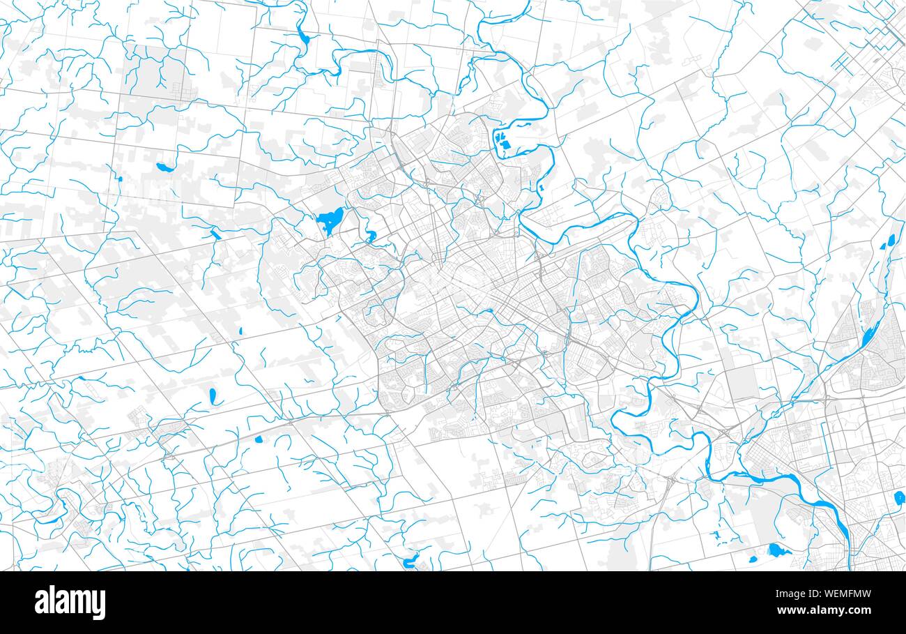 Détaillée riche carte de la zone de vecteur de Waterloo, Ontario ...
