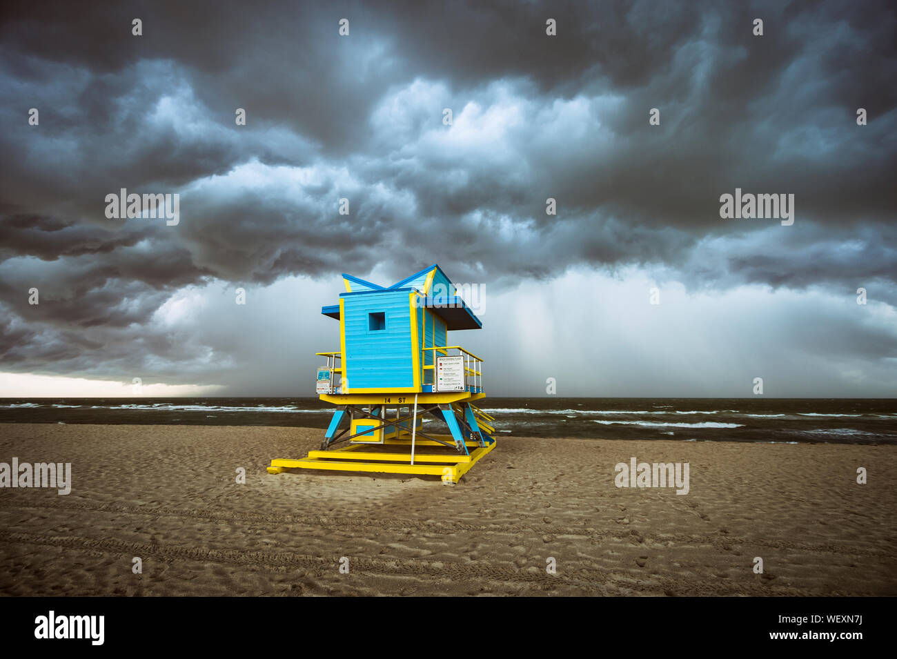 Floride miami beach orage orage tempête Banque de photographies et d ...