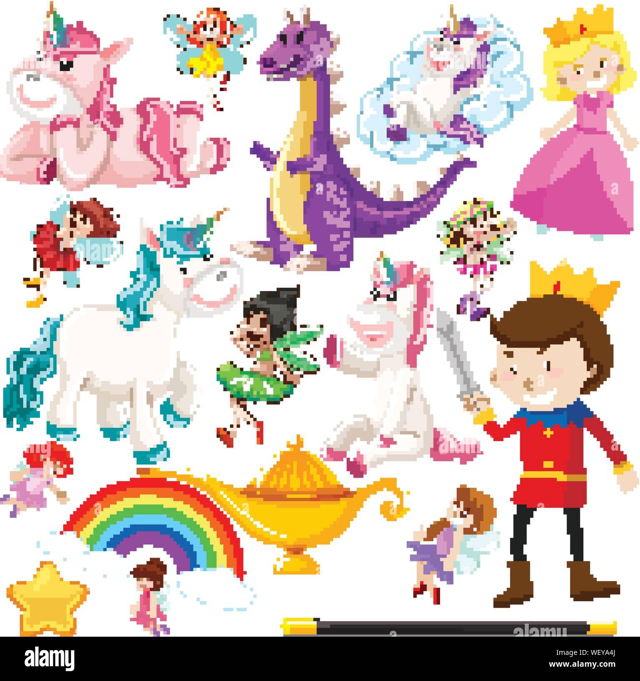 Ensemble de personnages de conte sur fond blanc illustration Image ...