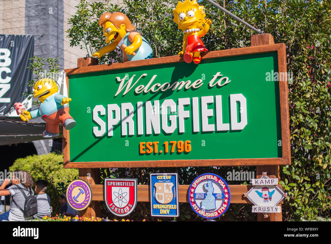 LA, USA - 2 novembre 2018 : Simpsons Springfield signe à Universal ...