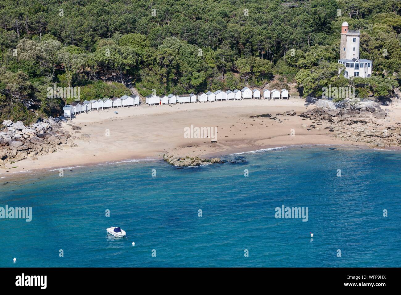 France, Vendée, Noirmoutier en l'Ile, L'Anse Rouge plage et Plantier ...