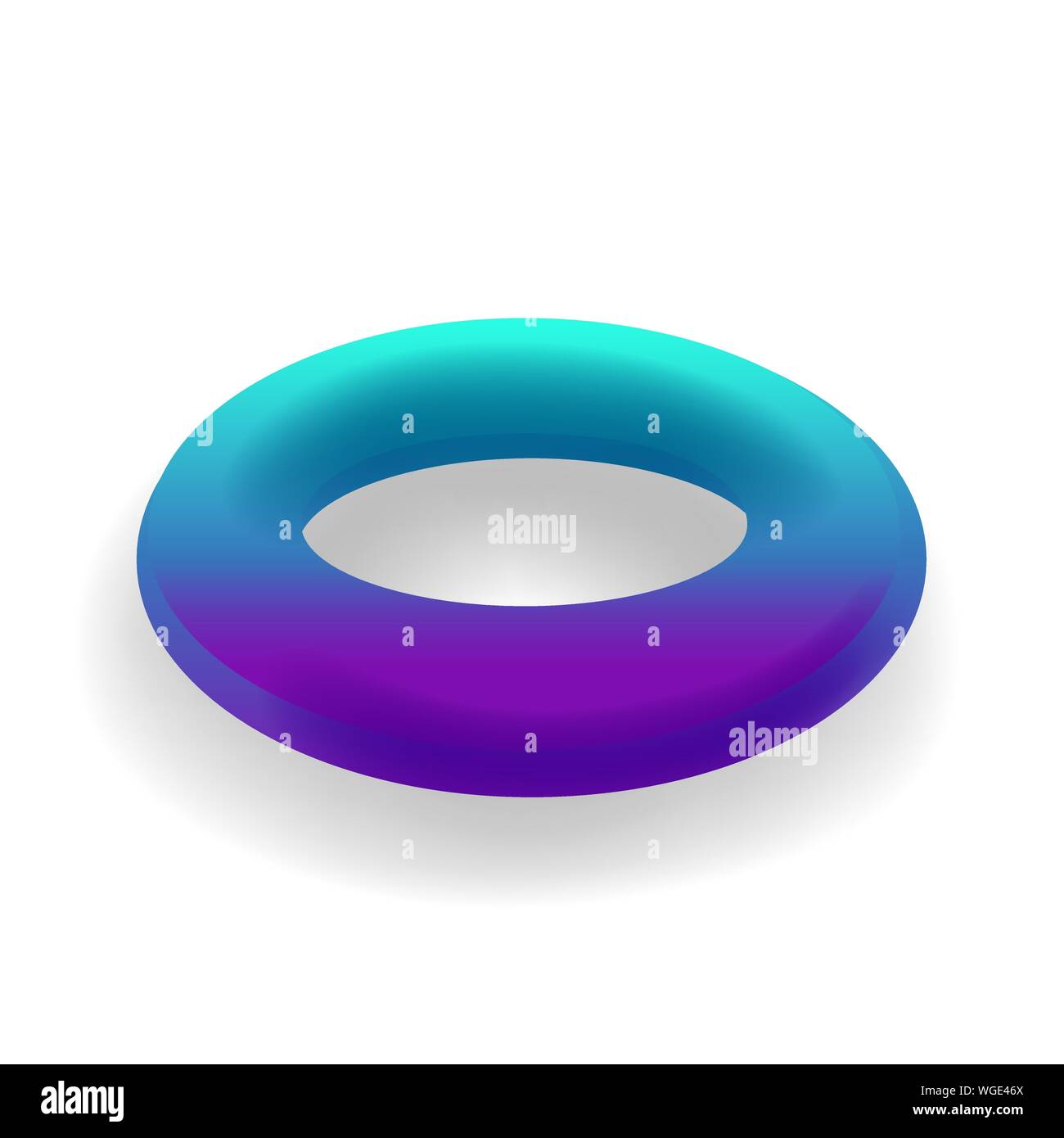 Forme géométrique 3D rond avec gradient holographique vecteur isolé sur ...