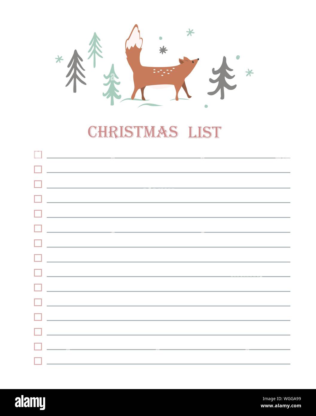 Liste de noel Banque d'images vectorielles - Alamy