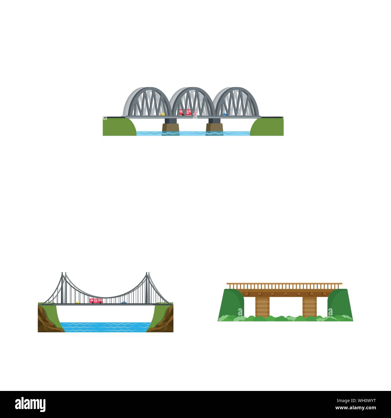Conception de ponts et de vecteur symbole de pont. Collection de ponts ...
