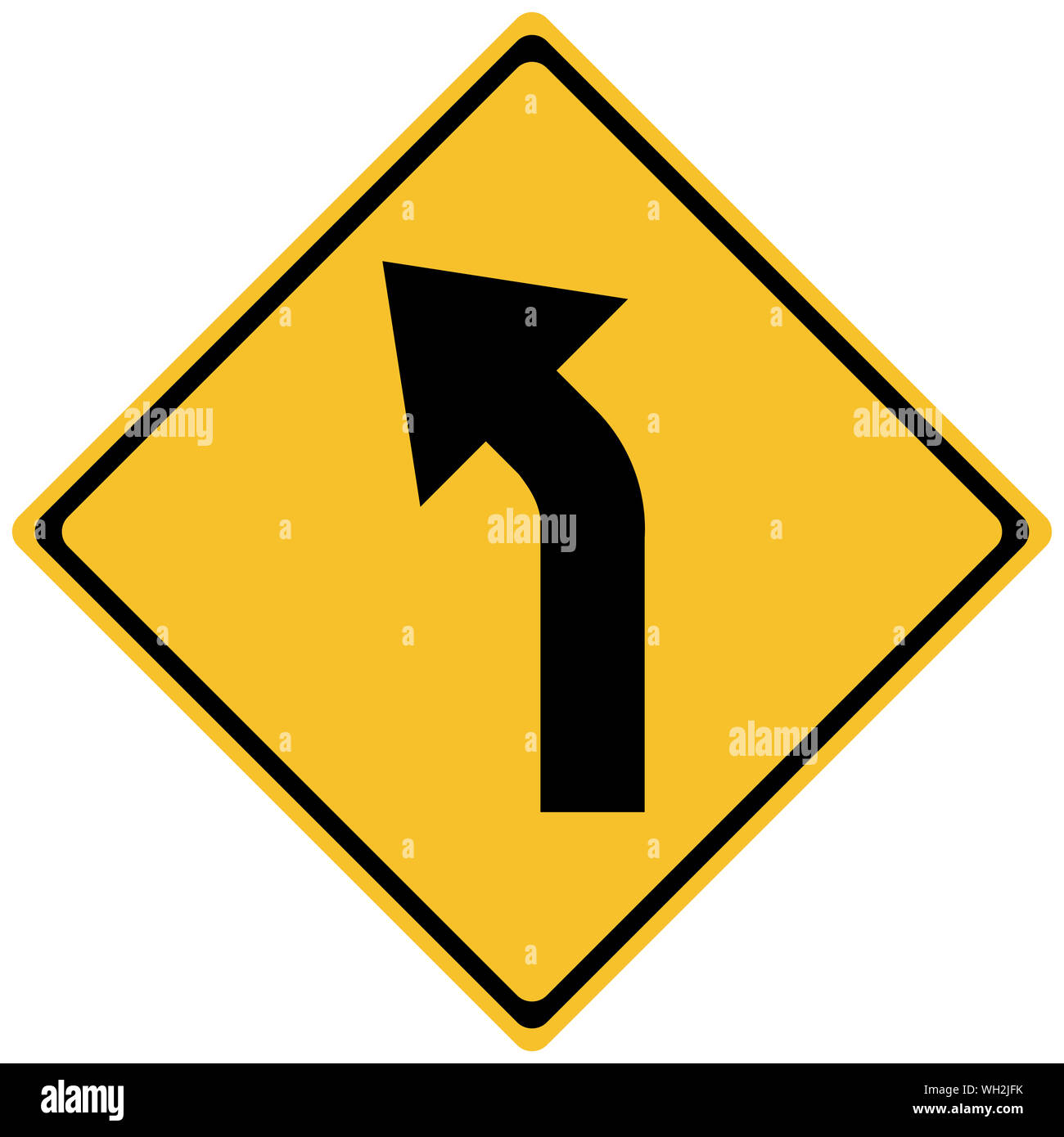 Symbole de trafic pour route courbe devant Banque d'images détourées ...