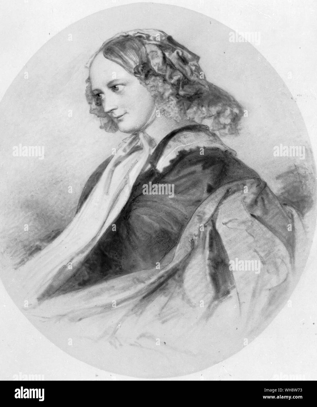 La mère de Madame Cécile Jeanrenaud dessin au crayon par Wilhelm Hensel ...
