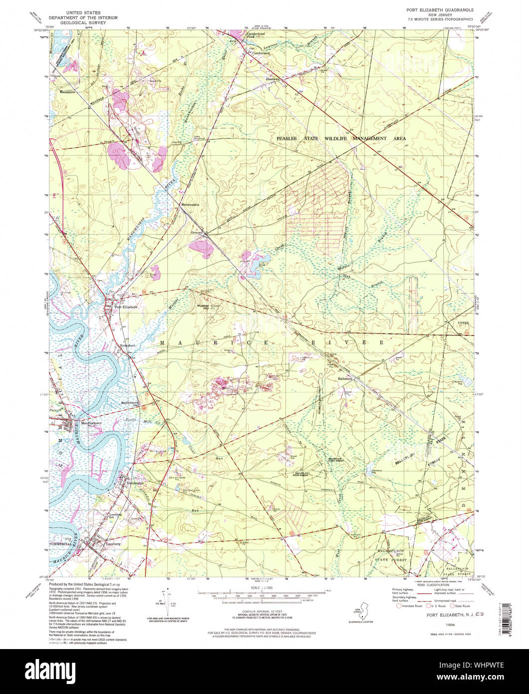 Carte de port elizabeth new jersey Banque de photographies et d’images ...
