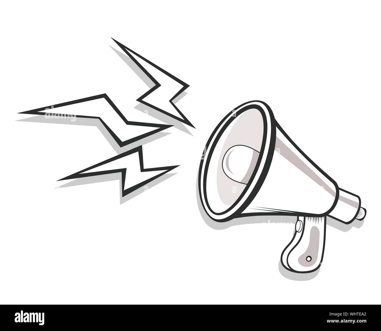Haut-parleur, d'un mégaphone, porte-Icône ou symbole. Médias sociaux ...