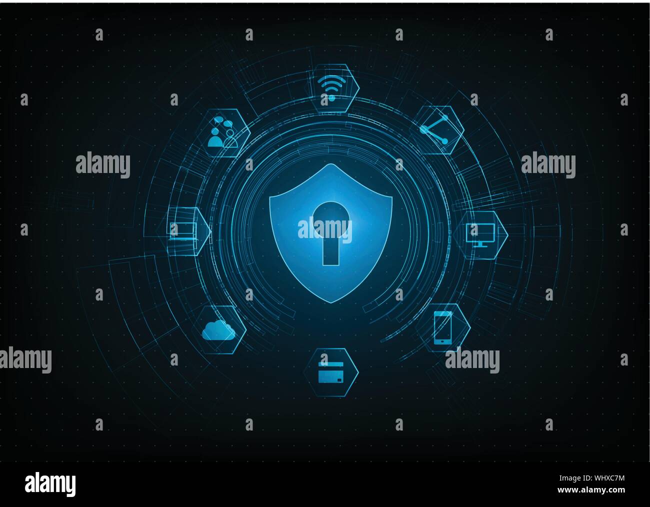 Internet security concept en ligne : Cadenas avec l'icône de serrure dans . Sécurité des données ...