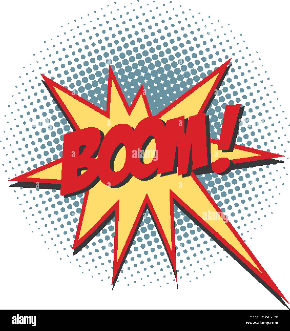 Comic Boom signe symbole de texte cartoon retro pop art dessin ...