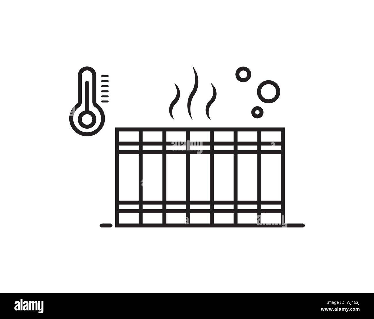 Icône Sauna vecteur. Symbole d'un sauna. Style linéaire signe pour ...