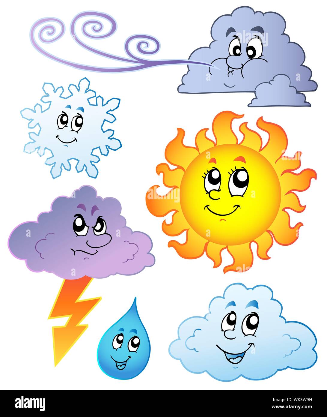 Windy cloud cartoon Banque d'images détourées - Alamy