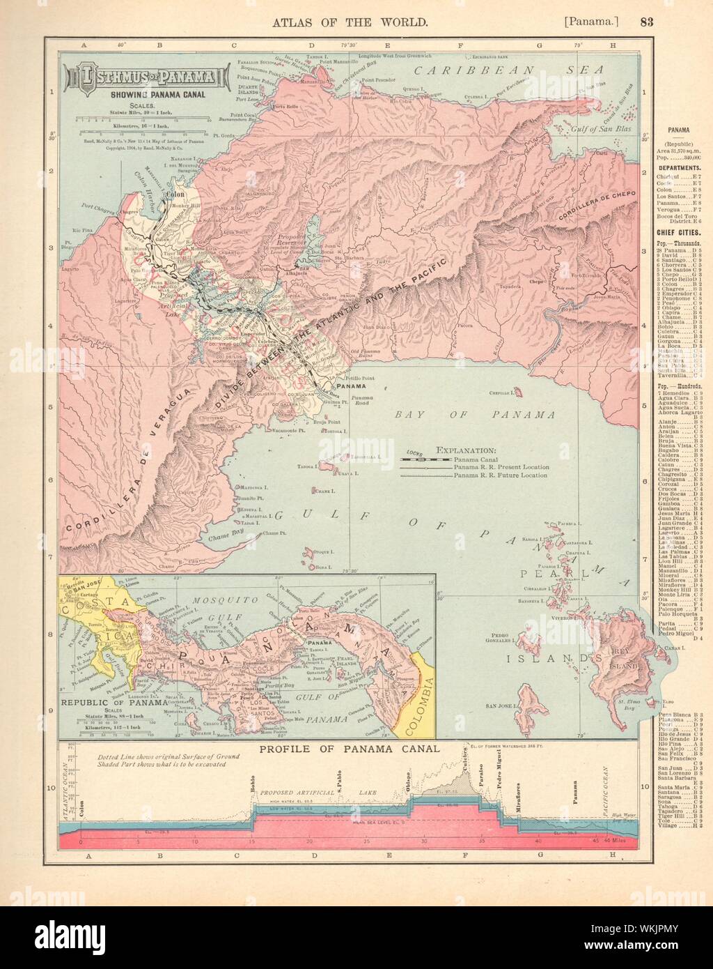 Isthme de panama carte Banque de photographies et d’images à haute ...