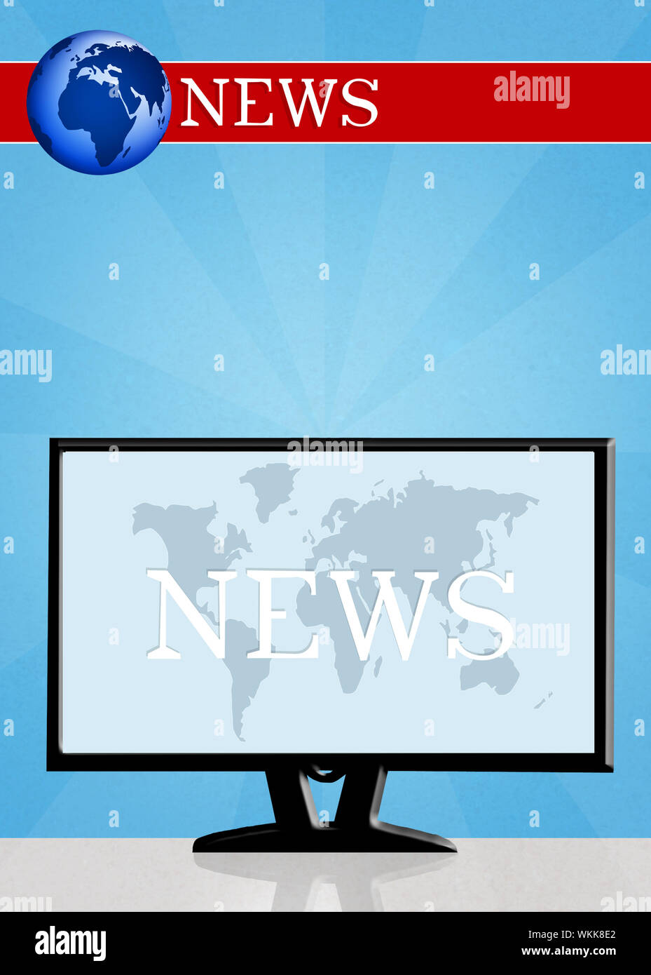 Illustration studio television news reporter Banque de photographies et ...