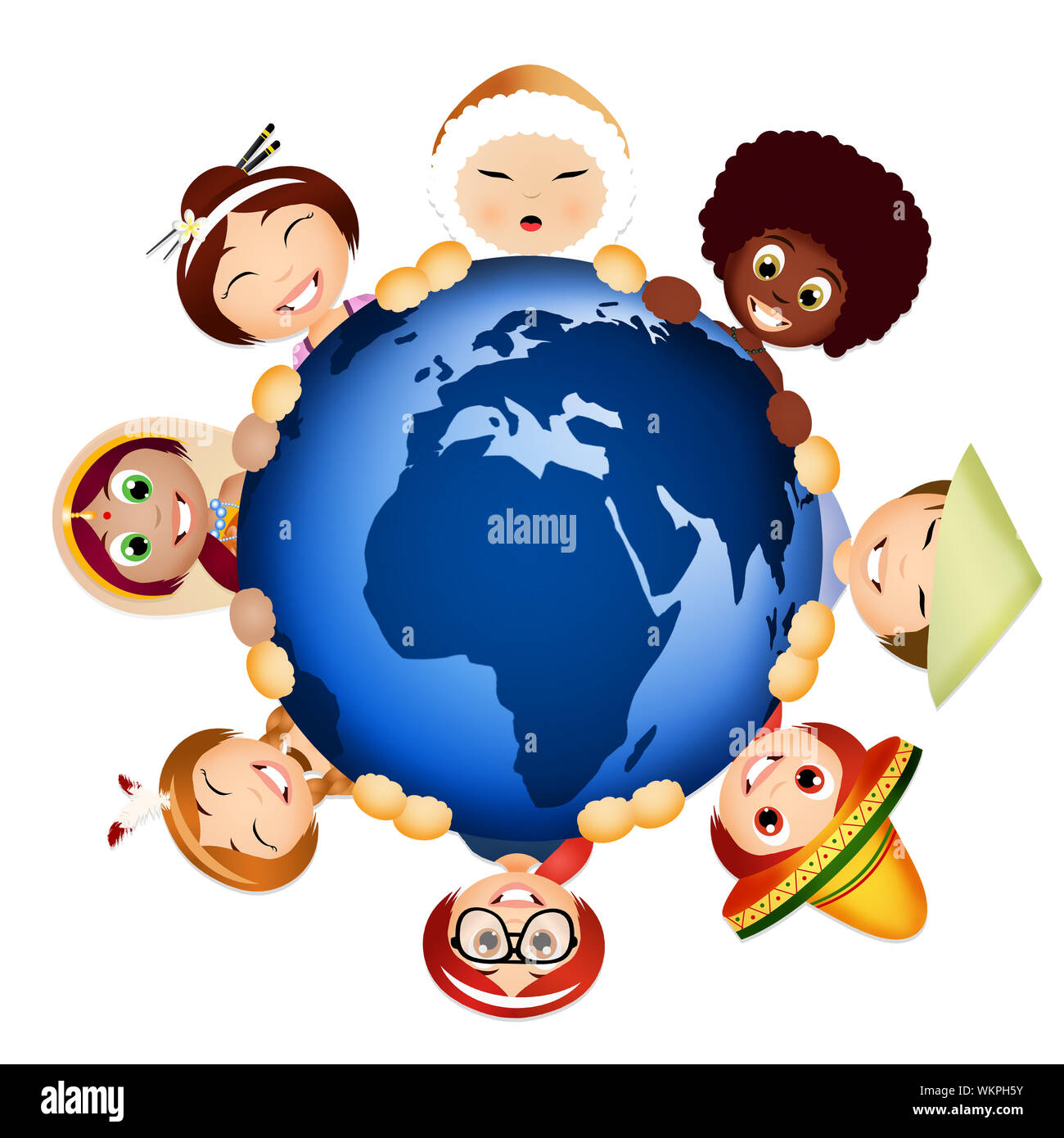 Diversity Concept World Map Cartoon Banque d'image et photos - Alamy