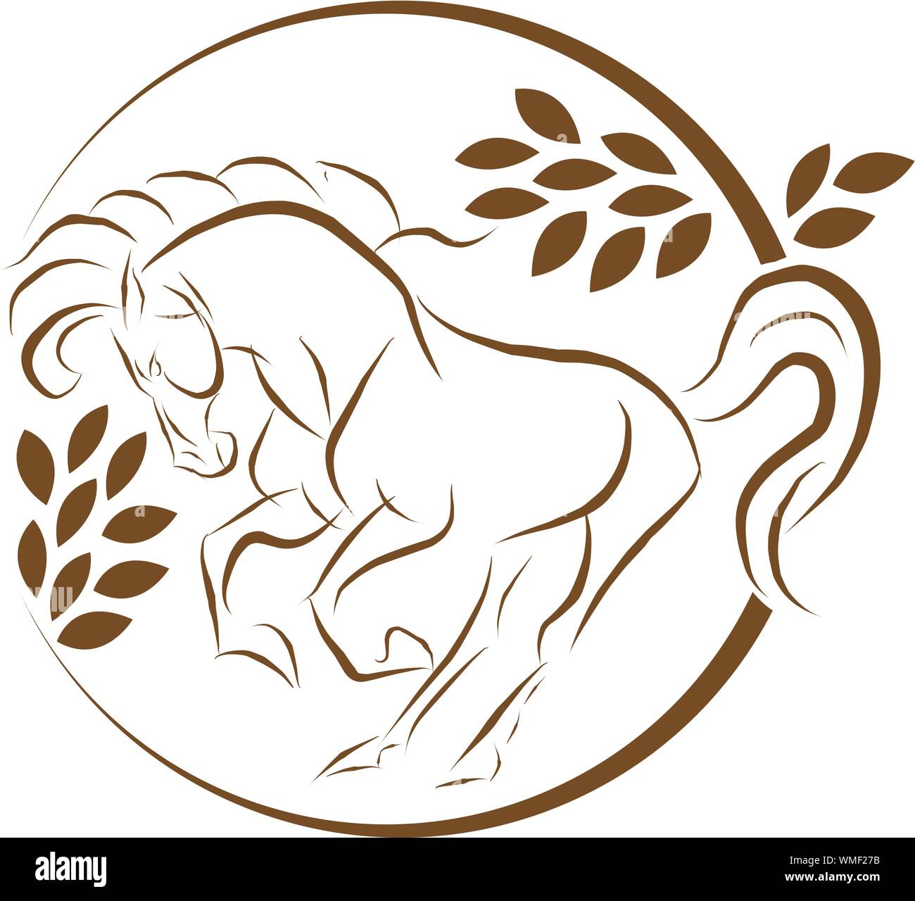 Silhouette d'un cheval de course. Animal au galop. Logo. Champion. Le ...