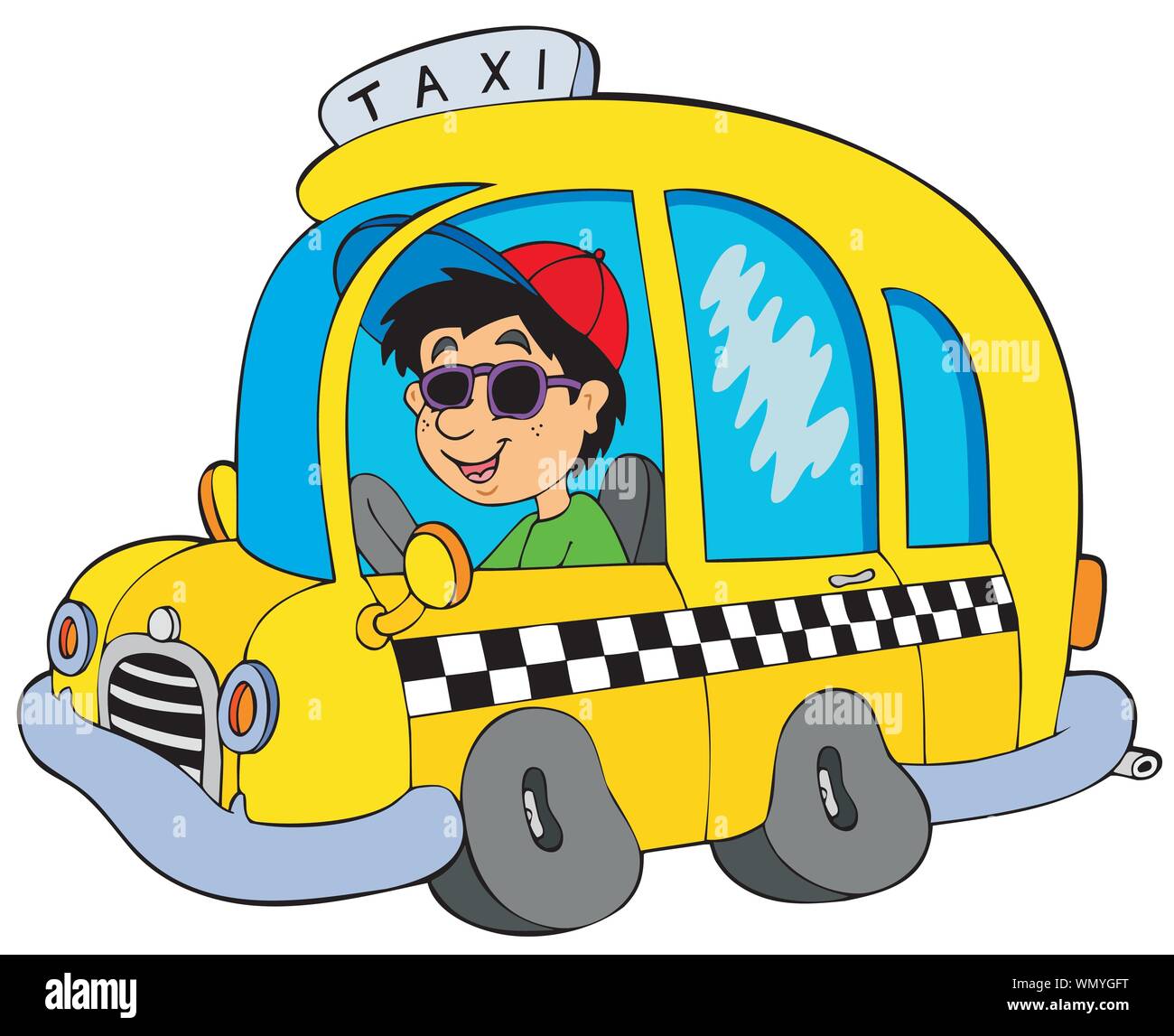 Cartoon taxi driver isolated illustration Banque de photographies et d ...