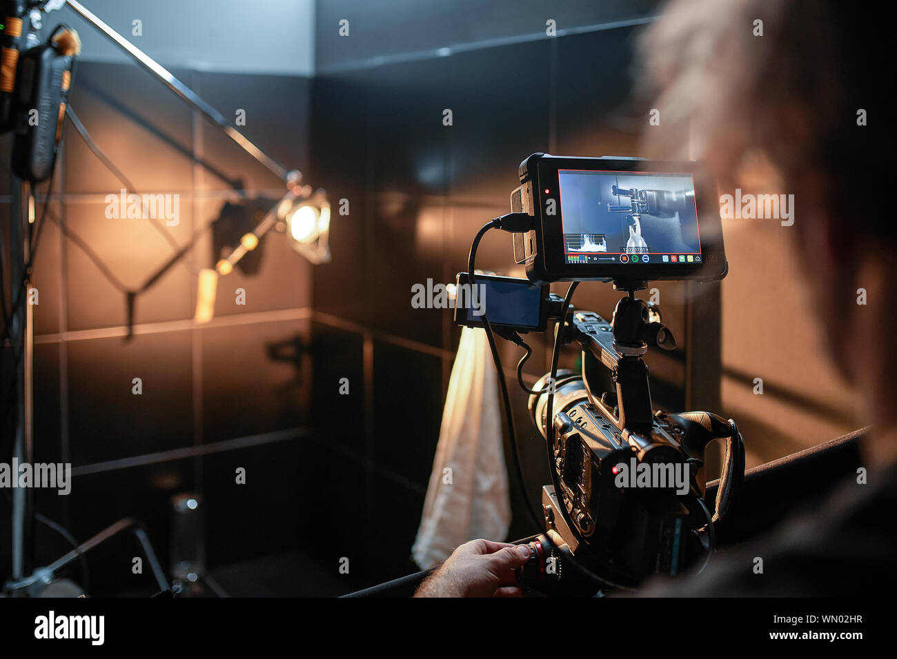 Dans les coulisses du tournage de films et de matériel vidéo, la mise ...