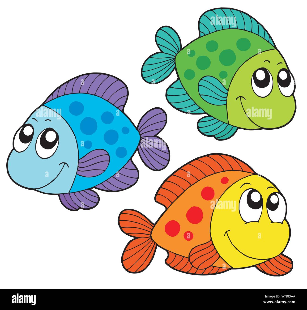 Poissons de couleur mignon Image Vectorielle Stock - Alamy