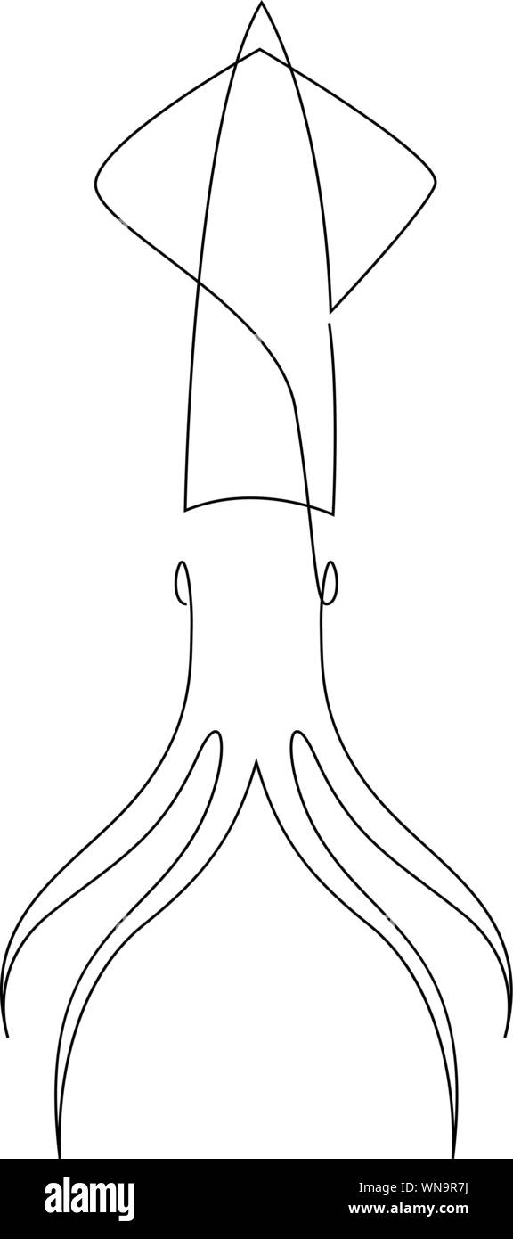 Une ligne continue dimensions de squid pour les fruits de l'identité du ...