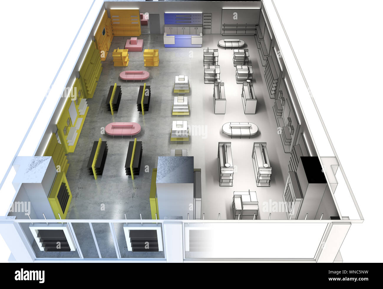 Boutique, magasin, centre commercial, la visualisation de l'intérieur ...