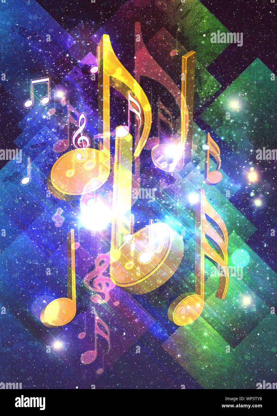 Style rétro coloré de l'affiche de la musique de fond avec la texture ...