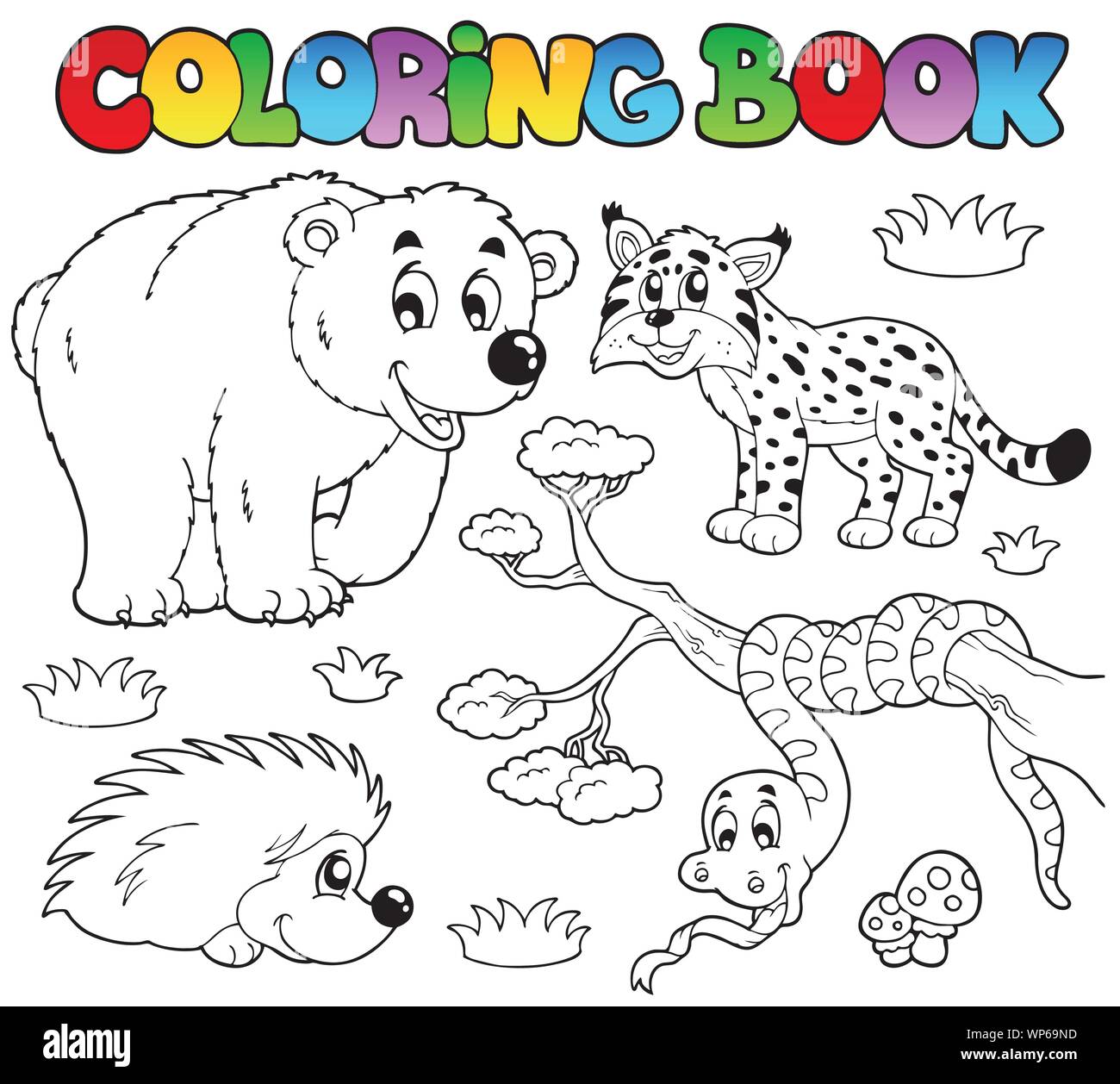 Animaux de la foret à colorier Banque d'images détourées - Alamy